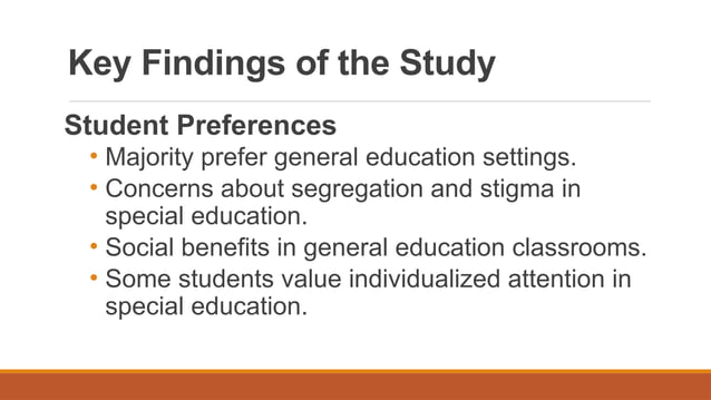 Special Education Students' Placement Preference and the Importance of ...