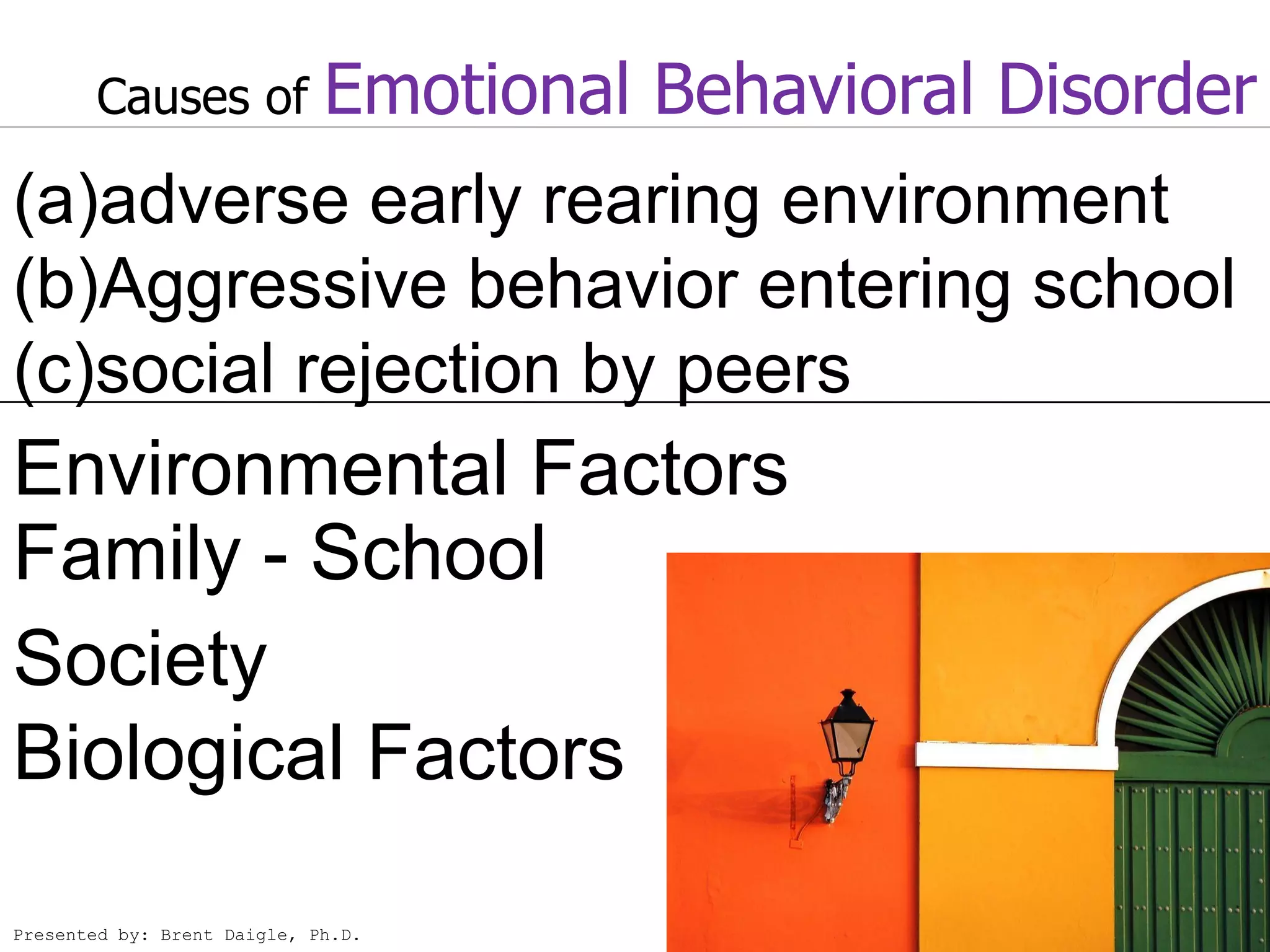 Students With Emotional Behavior Disorders | PDF