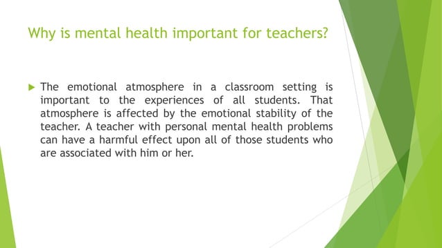 Students and teachers mental health by Dr.Shazia Zamir | PPTX | Mental ...