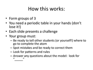 Students as electrons bohr models reduced | PPT