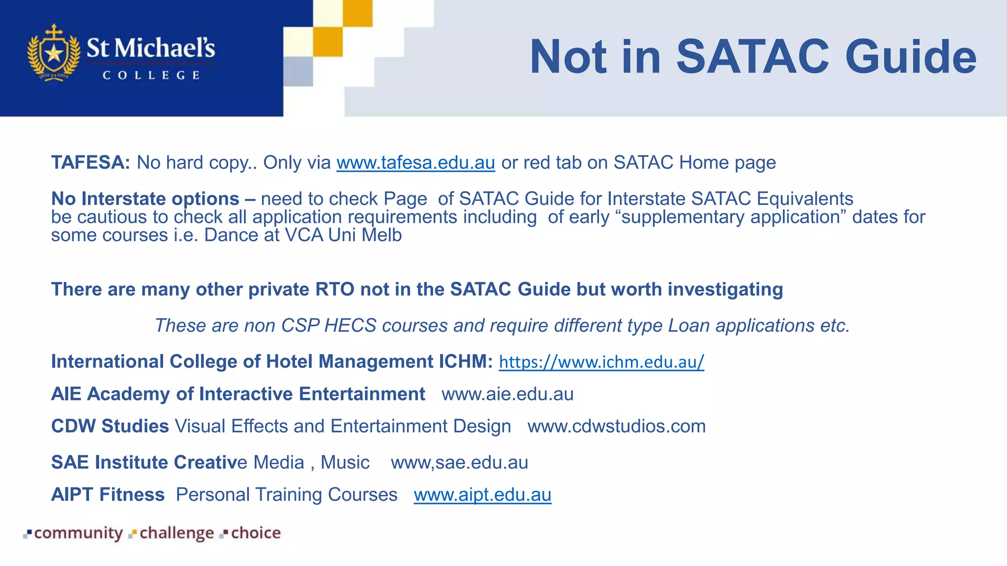 Student SATAC Pathways Presentation | PPT