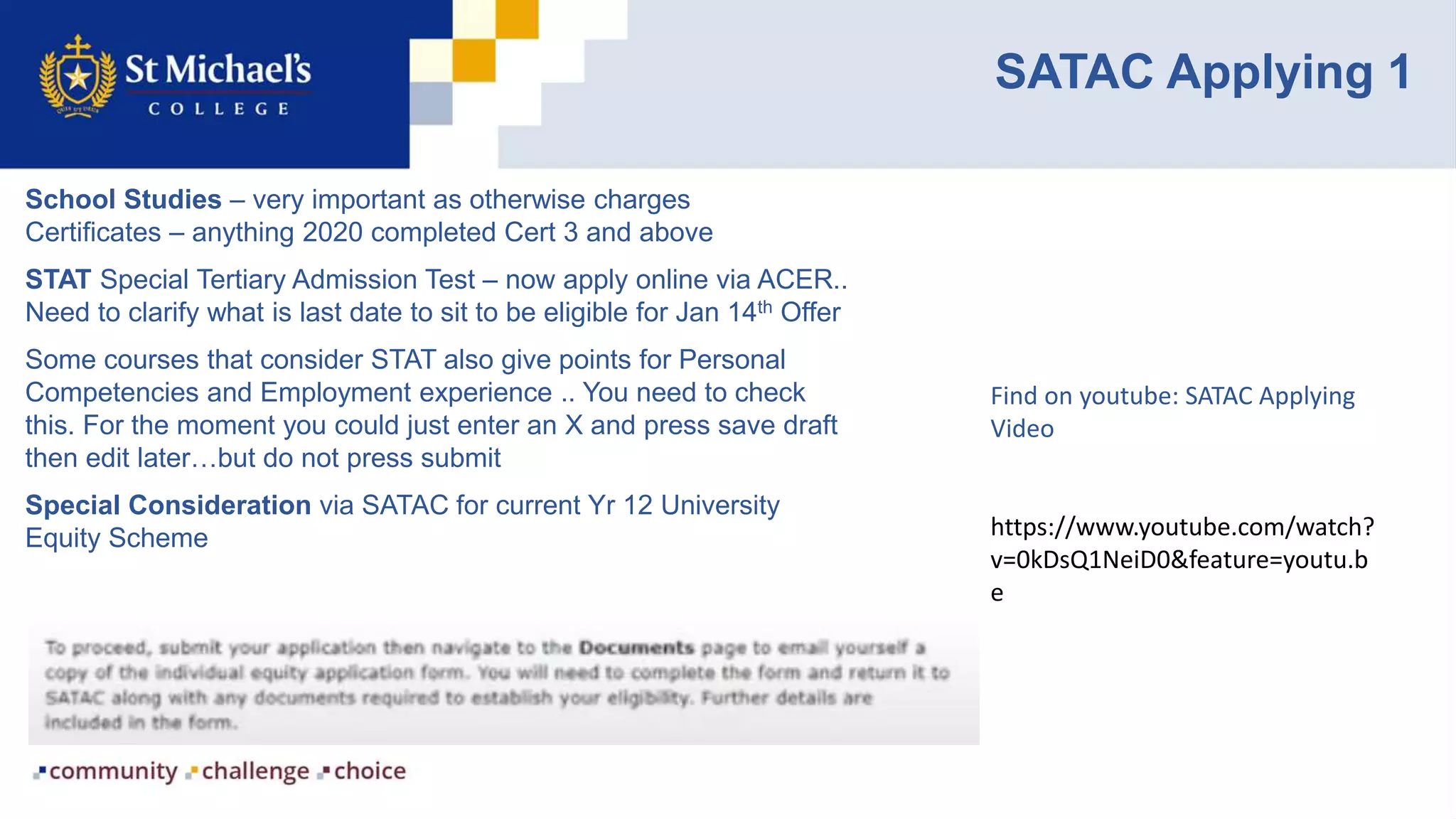Student SATAC Pathways Presentation | PPT