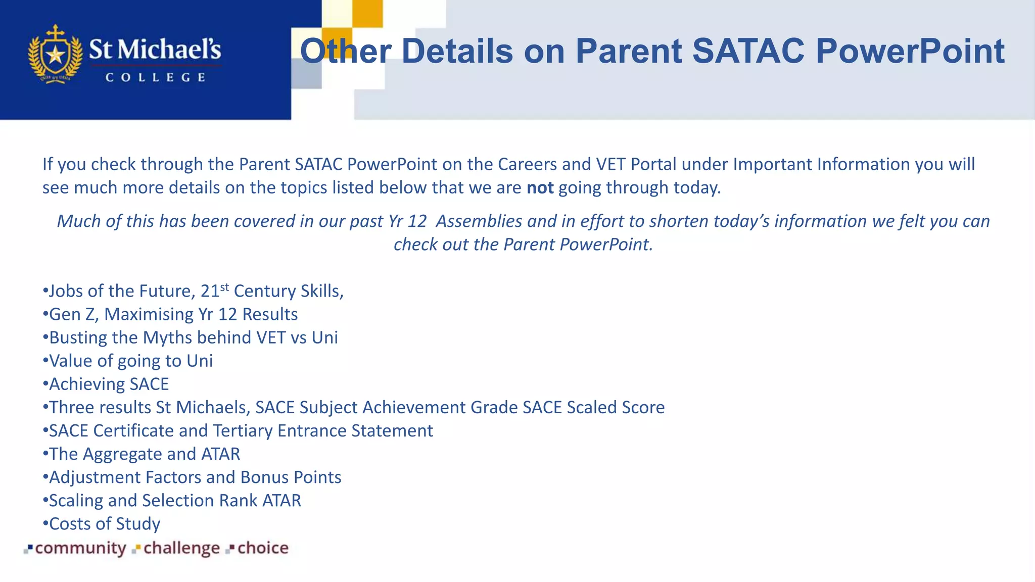 Student SATAC Pathways Presentation | PPT