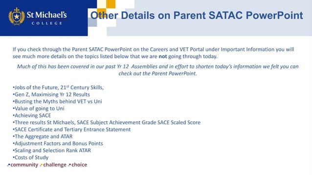 Student SATAC Pathways Presentation | PPT