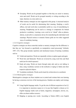 Students attitude about the role learning in vocabulary learning ...