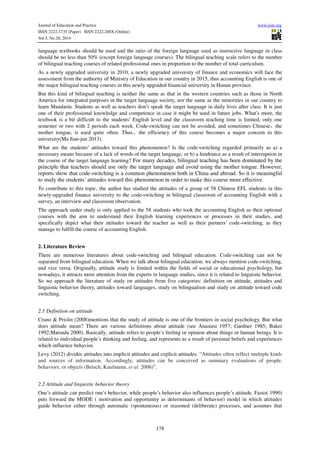 Students’ attitudes towards code switching in the bilingual | PDF