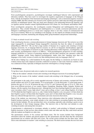 Students’ attitudes towards code switching in the bilingual | PDF