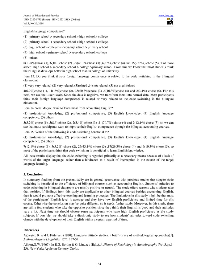 Students’ attitudes towards code switching in the bilingual | PDF