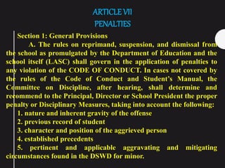 LASC Students code of conduct | PPT