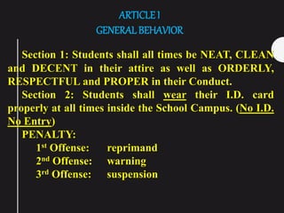 LASC Students code of conduct | PPT