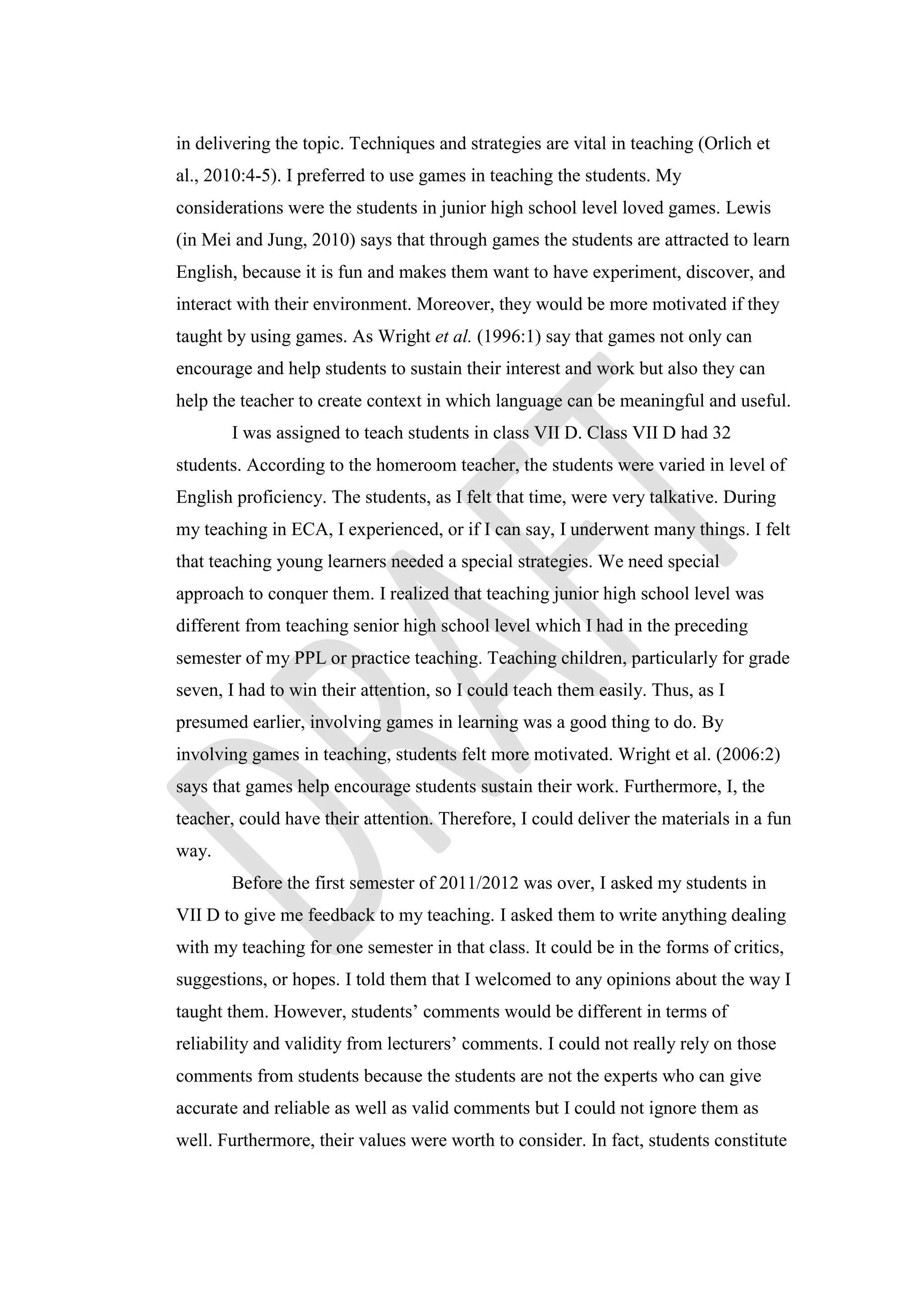 Students’ comments as a tool for teaching reflection | PDF