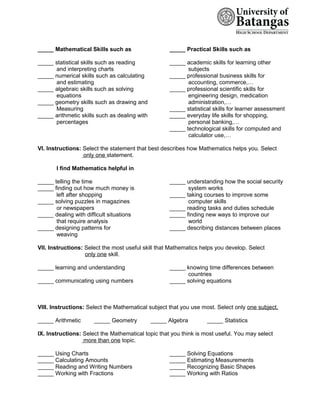 Students conceptions of mathematics | DOC