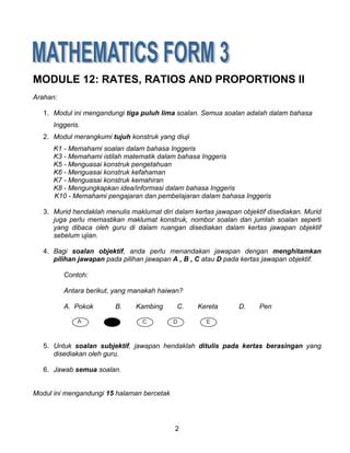 Module 12 rates ,ratio PMR | PDF