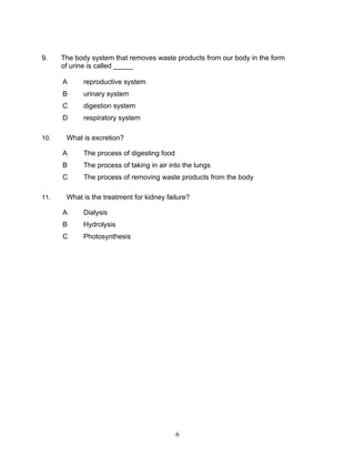 Module 3 excretion PMR | PDF