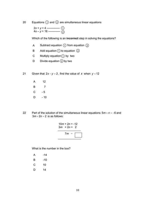 Module 9 linear equations PMR | PDF