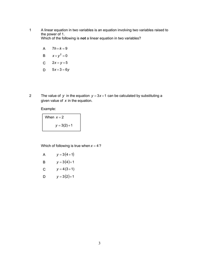 Module 9 linear equations PMR | PDF