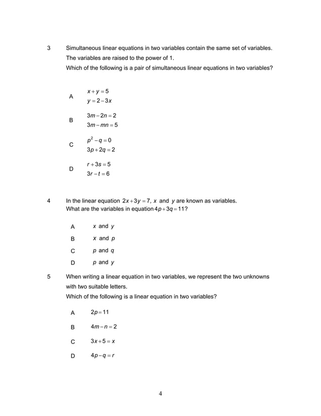 Module 9 linear equations PMR | PDF