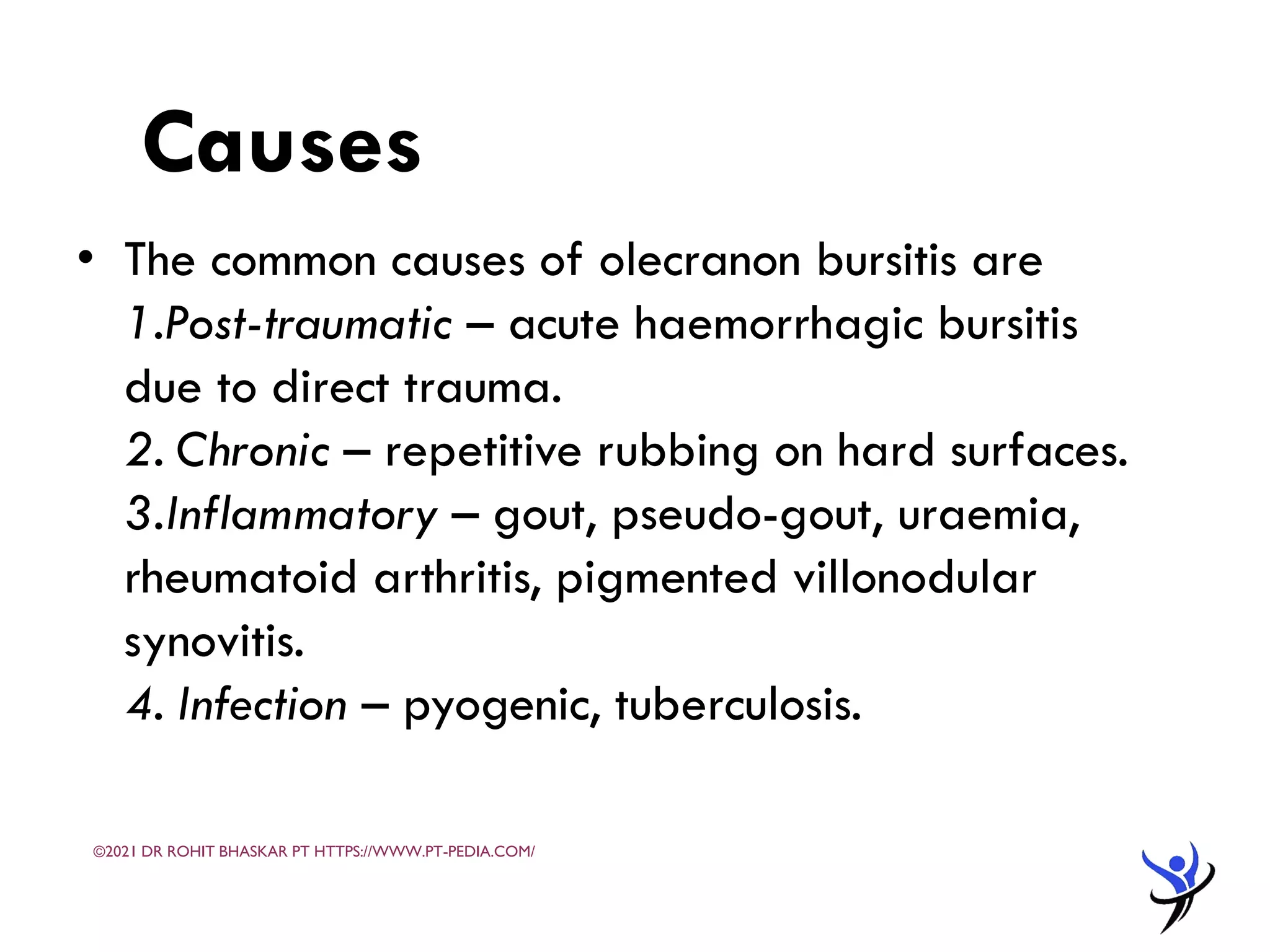Student's Elbow (Olecranon Bursitis) - Dr Rohit Bhaskar | PDF
