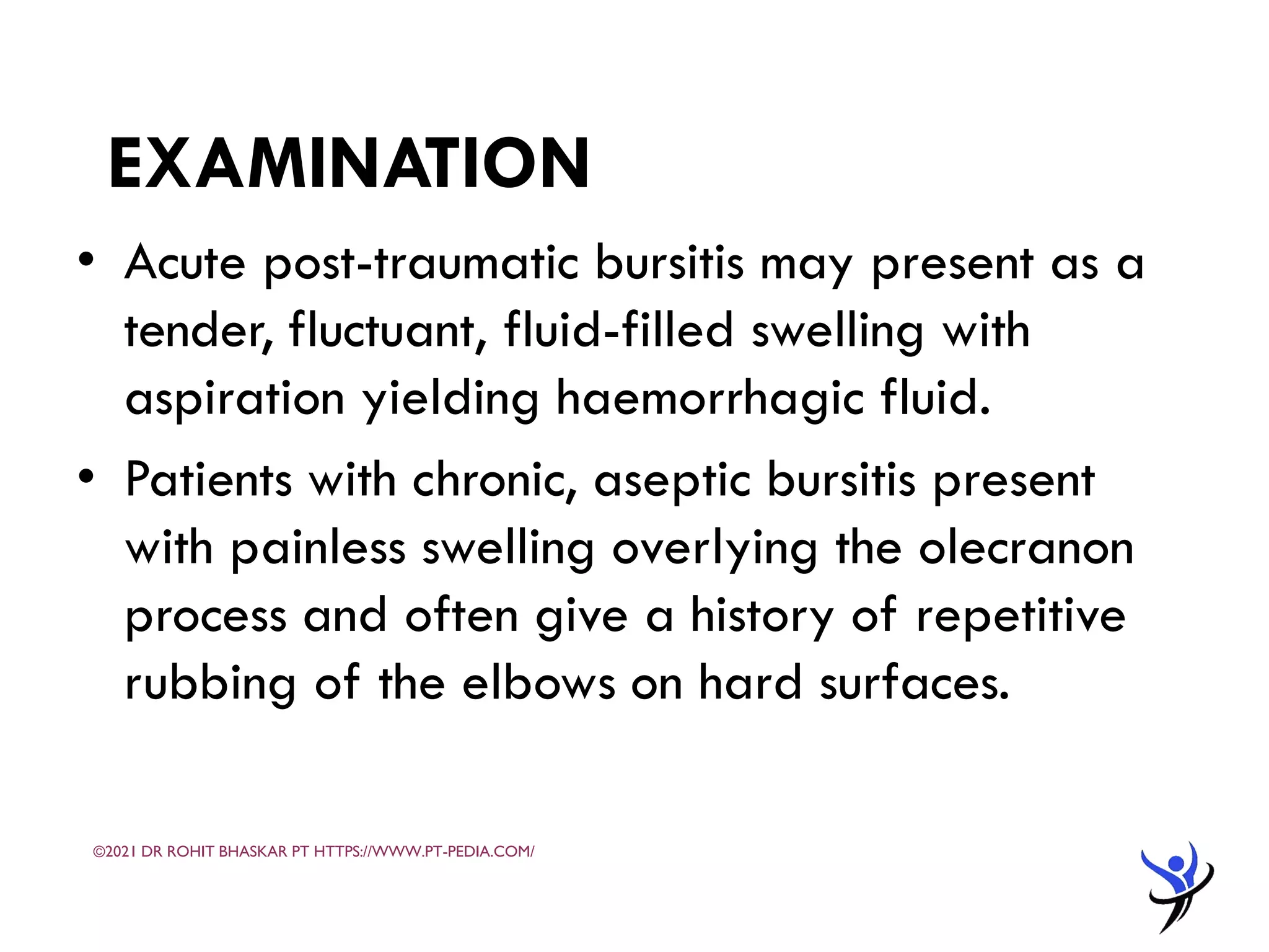 Student's Elbow (Olecranon Bursitis) - Dr Rohit Bhaskar | PDF