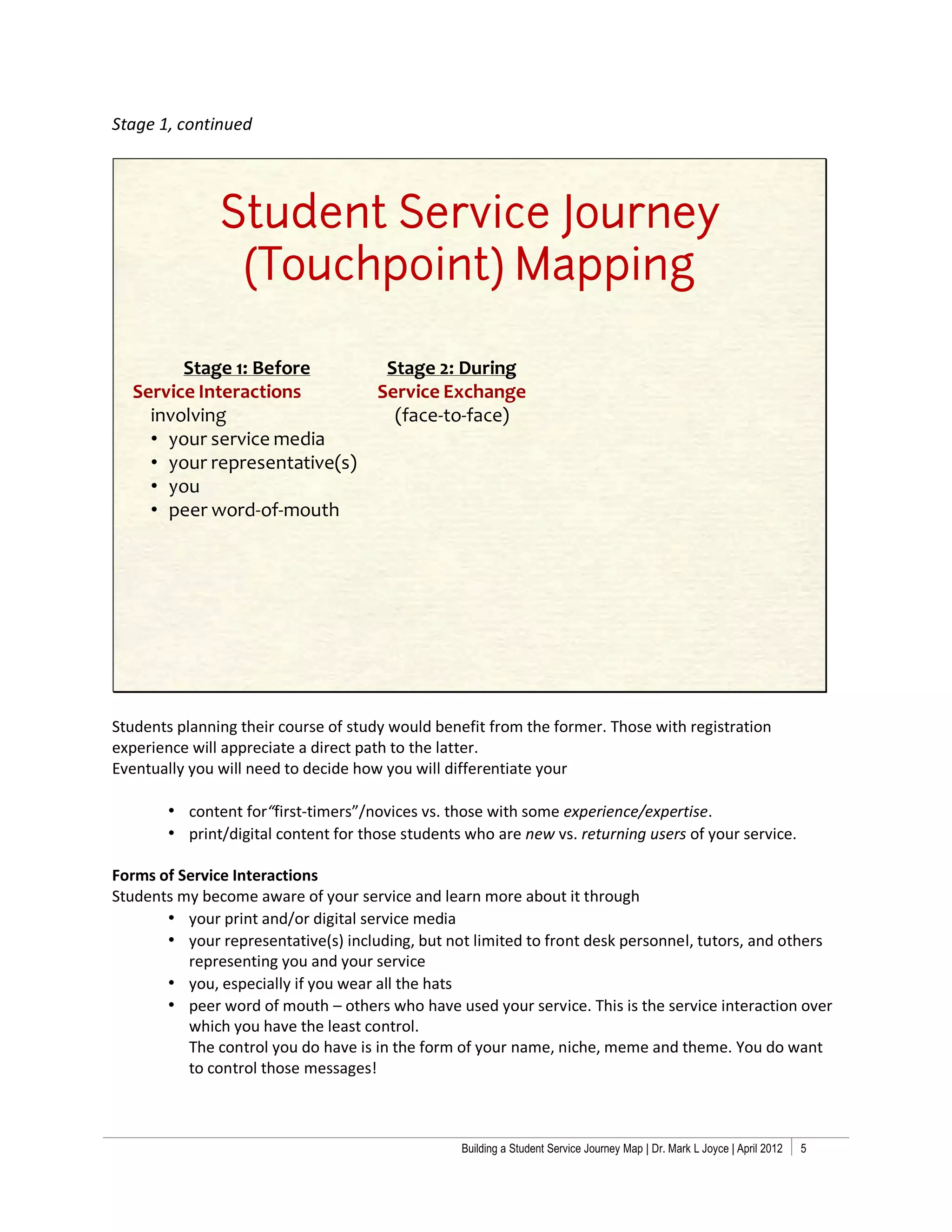 Building a Student Service Journey Touchpoint Map | PDF