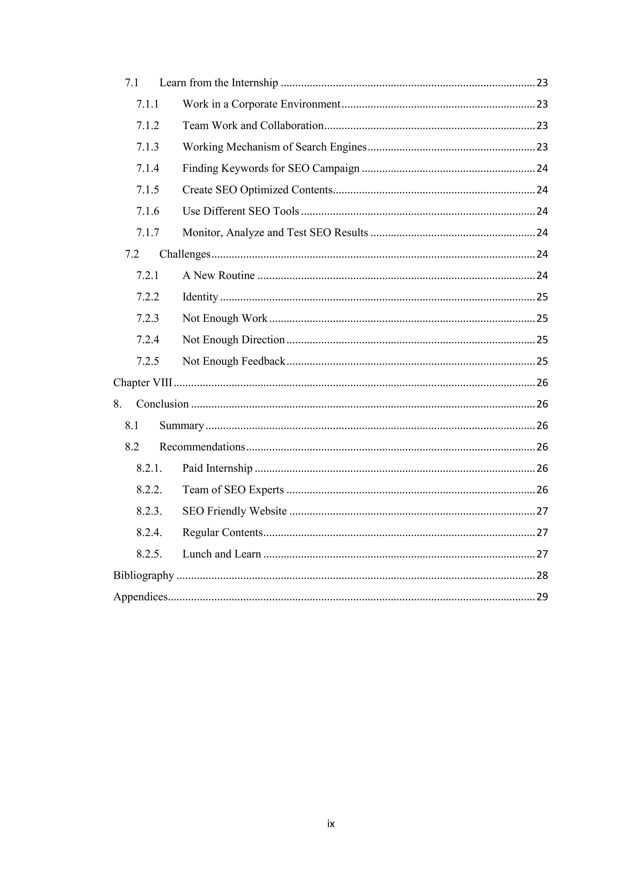 BSC CSIT Final Year Internship Experience Report on SEO | PDF