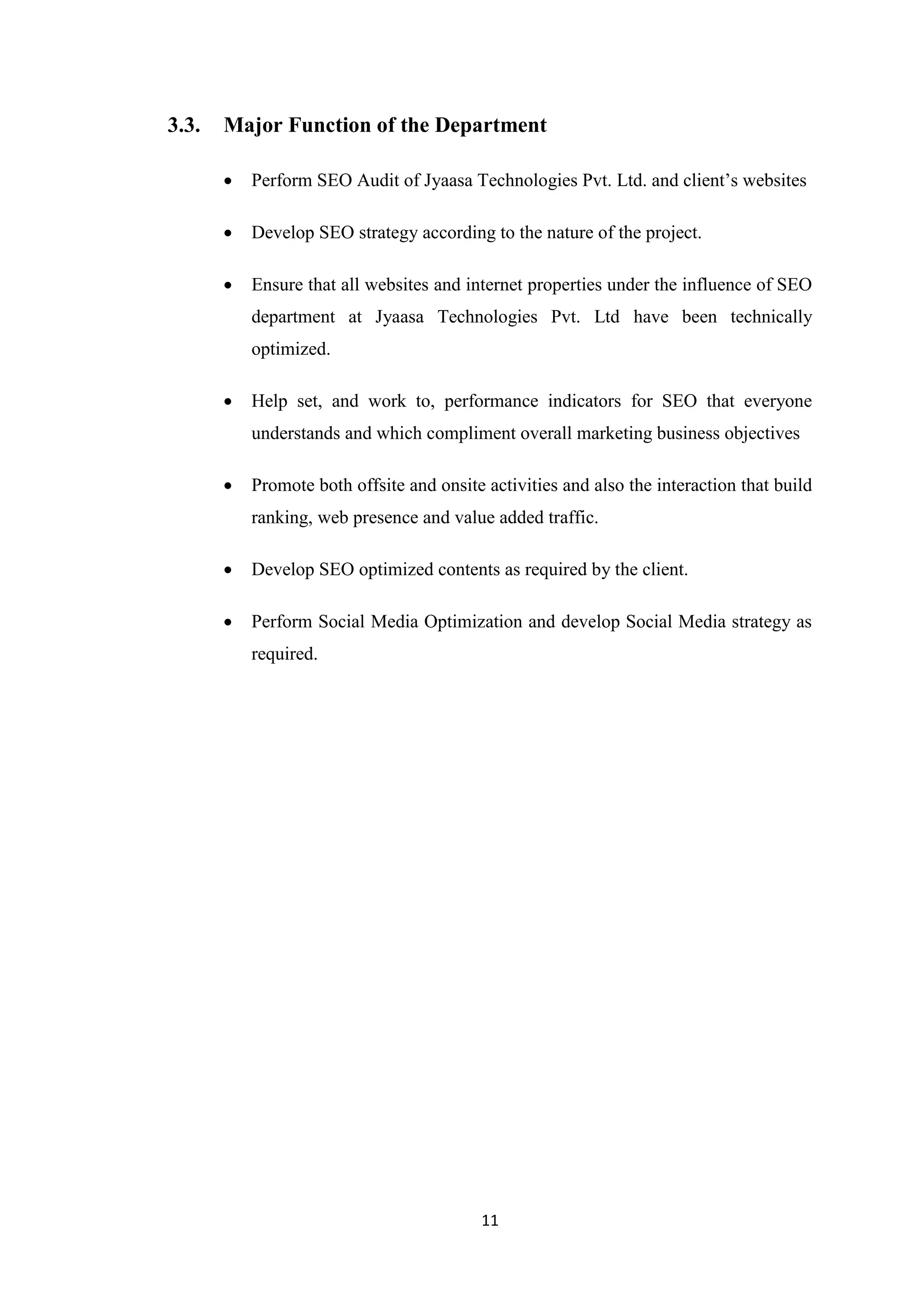 BSC CSIT Final Year Internship Experience Report on SEO | PDF