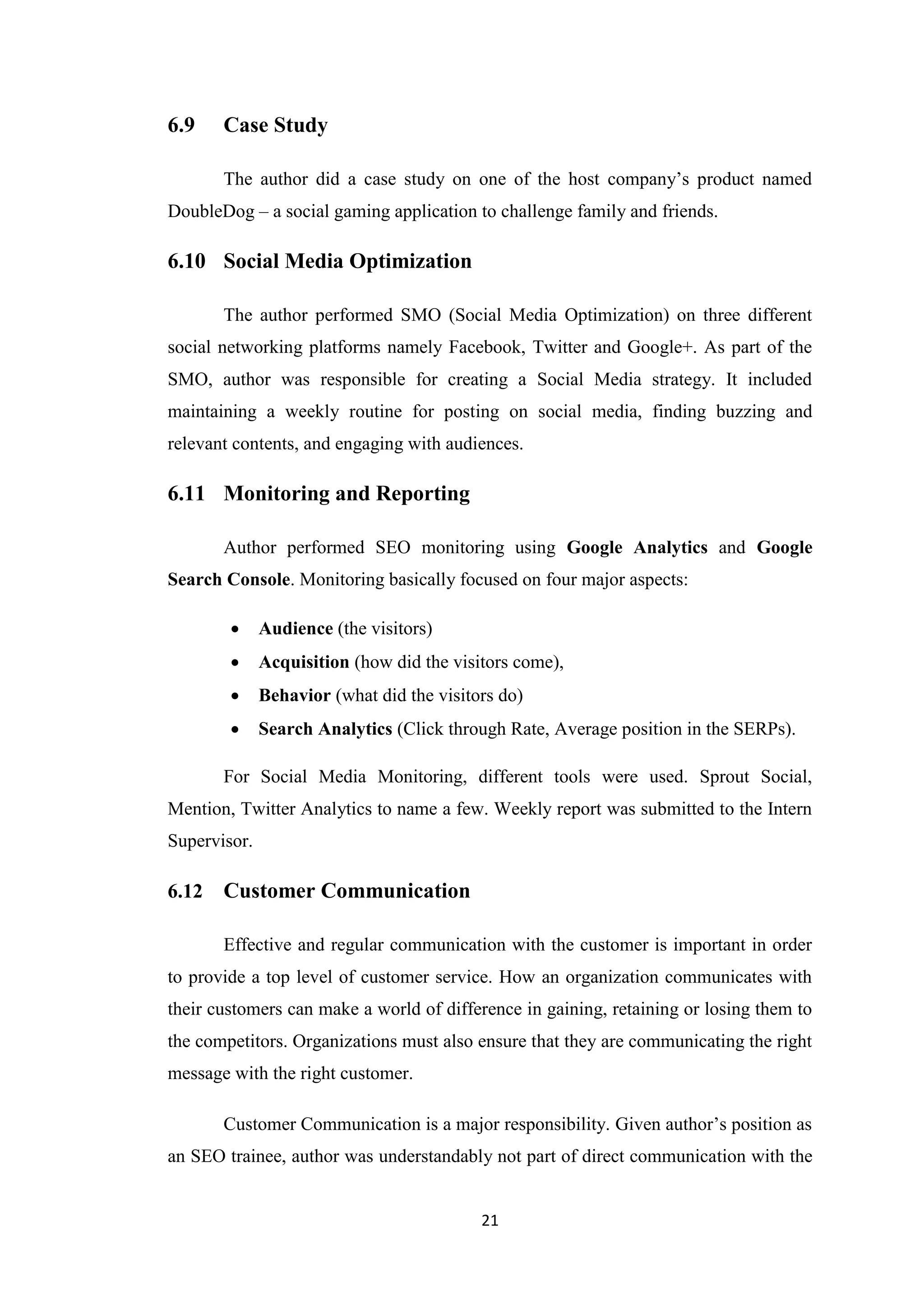 BSC CSIT Final Year Internship Experience Report on SEO | PDF