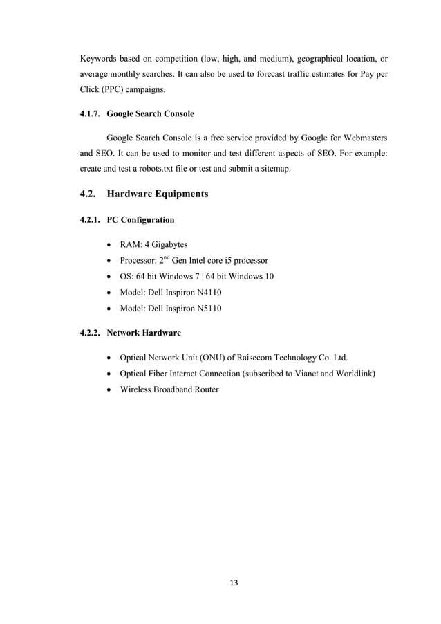 BSC CSIT Final Year Internship Experience Report on SEO | PDF