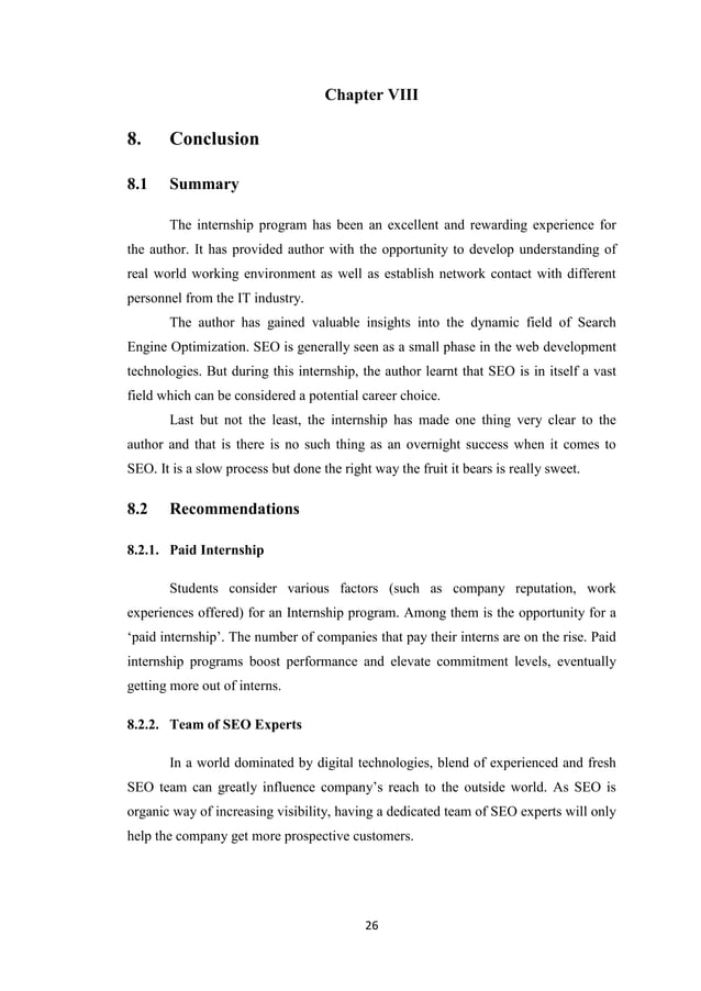 BSC CSIT Final Year Internship Experience Report on SEO | PDF