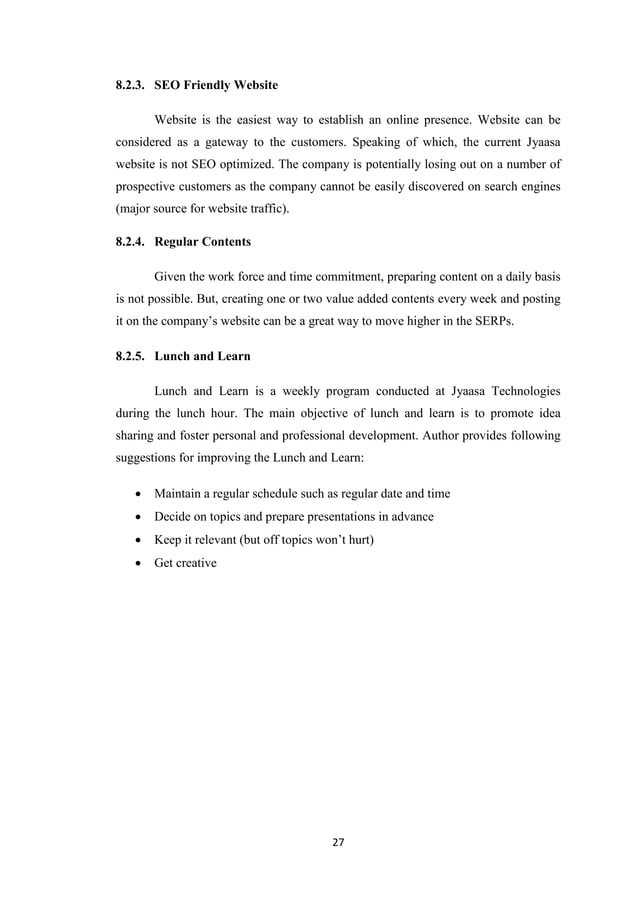 BSC CSIT Final Year Internship Experience Report on SEO | PDF