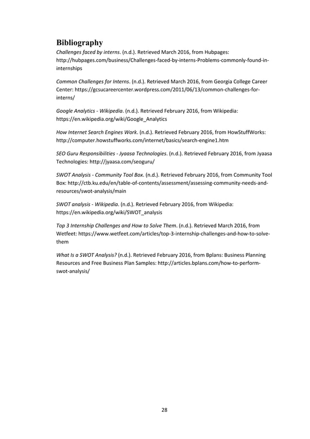 BSC CSIT Final Year Internship Experience Report on SEO | PDF