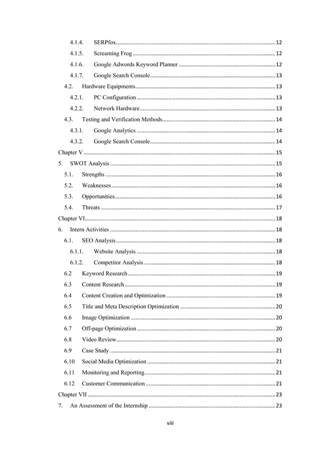 BSC CSIT Final Year Internship Experience Report on SEO | PDF