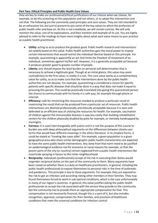 Students handout online course introduction to public health ethics ...