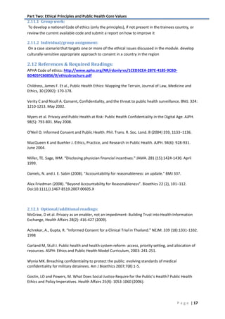 Students handout online course introduction to public health ethics ...