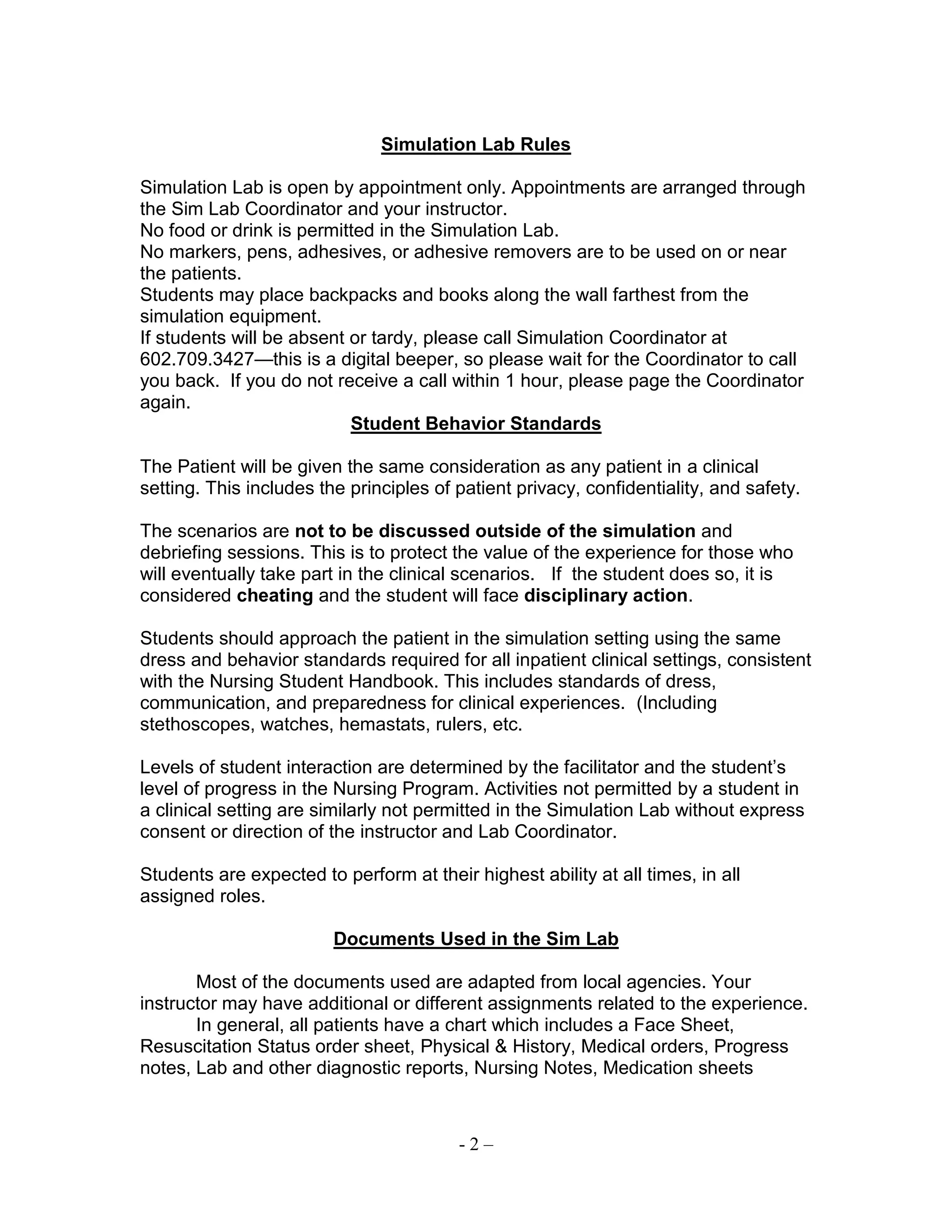 Student simulation guide | PDF | Healthcare Industry | Industries