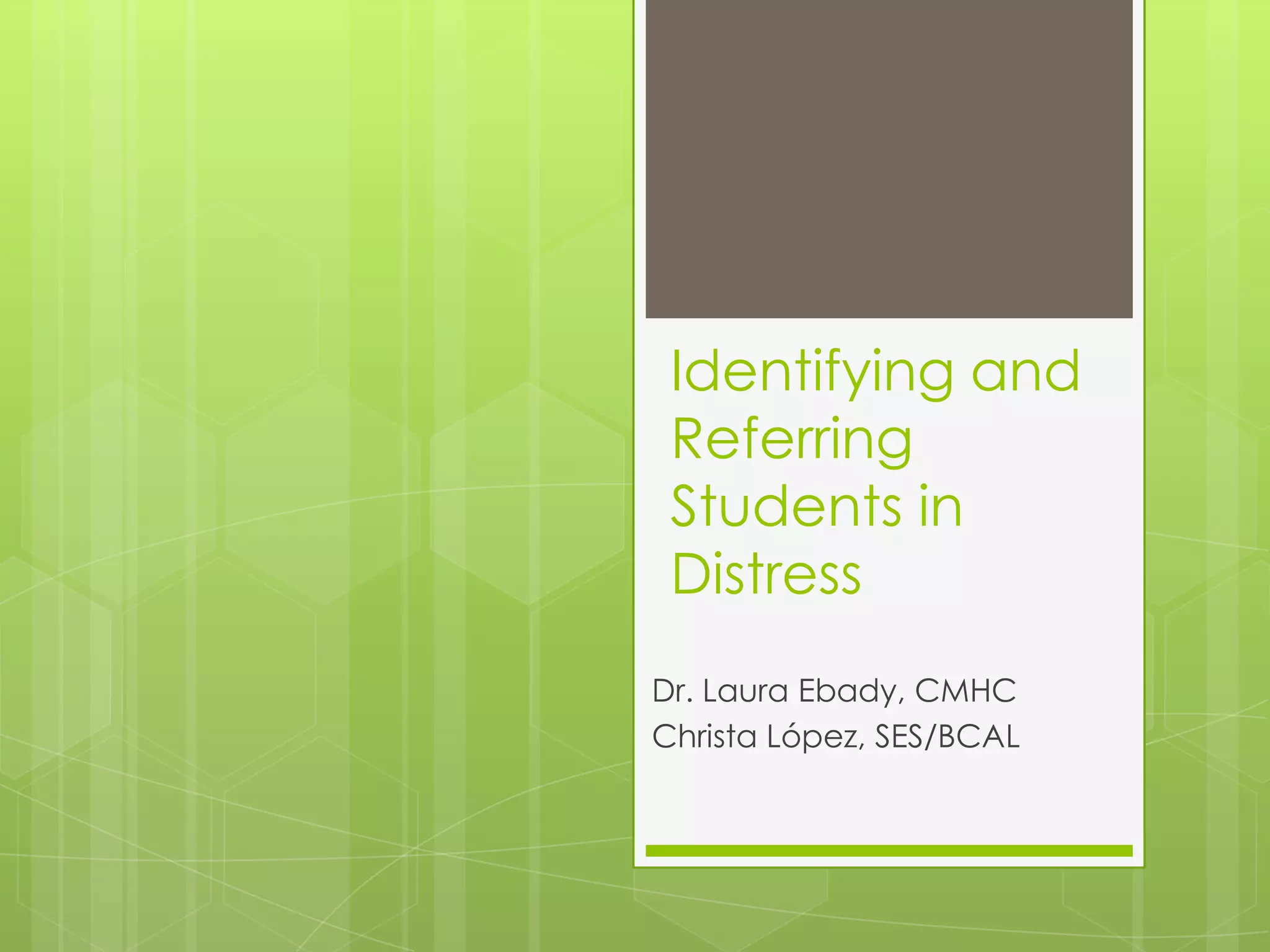 Students in Distress | PPTX