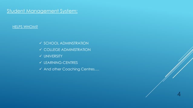 Students management system | PPTX | Programming Languages | Computing