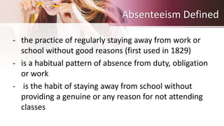 Students' Misbehavior (Disruptive, Absenteeism and Tardiness) | PPTX