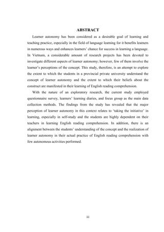 Students’ perceptions and practices of learner autonomy in learning ...