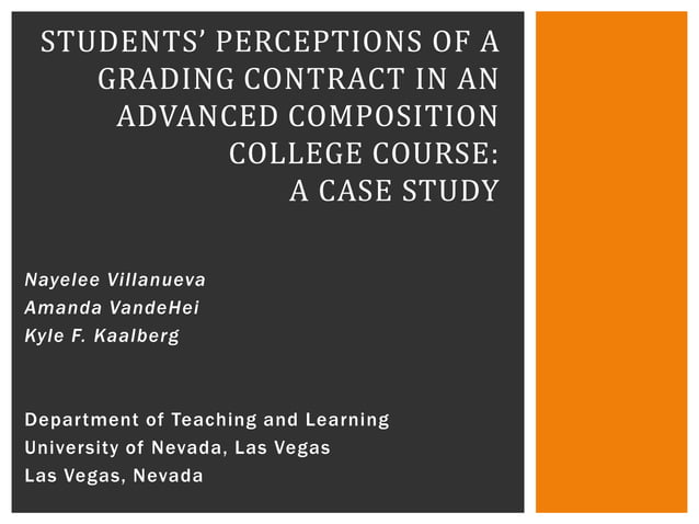 Students Perceptions of a Grading Contract Model | PPT