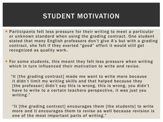 Students Perceptions of a Grading Contract Model | PPTX