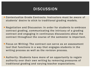 Students Perceptions of a Grading Contract Model | PPTX