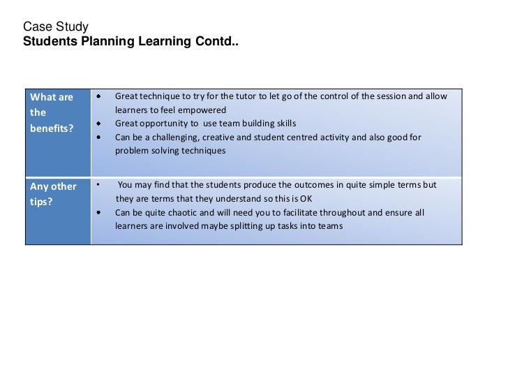 Students planning learning