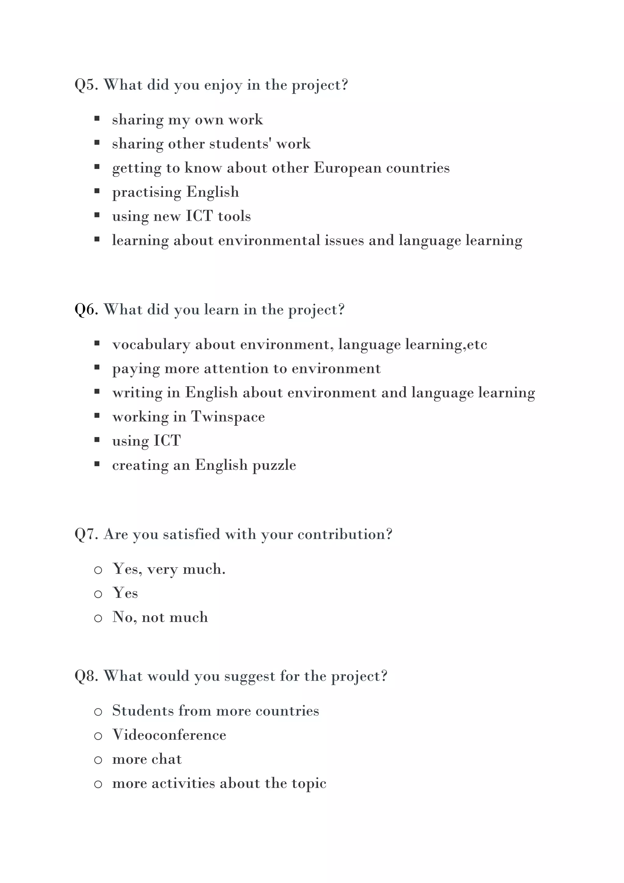 Students' questionnaire | PDF