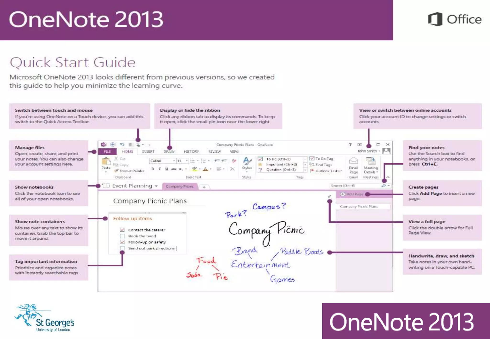 SGUL Office 2013 Quick Start Guide. (Adapted from Microsoft Quick Start ...