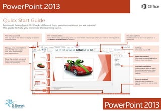 SGUL Office 2013 Quick Start Guide. (Adapted from Microsoft Quick Start ...