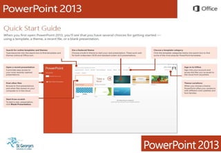 SGUL Office 2013 Quick Start Guide. (Adapted from Microsoft Quick Start ...