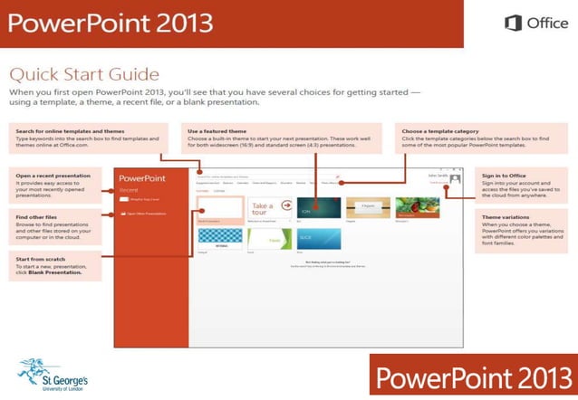 SGUL Office 2013 Quick Start Guide. (Adapted from Microsoft Quick Start ...
