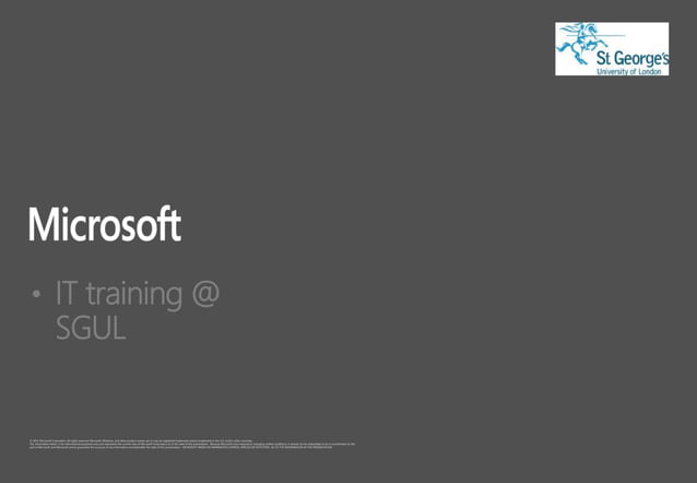 SGUL Office 2013 Quick Start Guide. (Adapted from Microsoft Quick Start ...