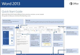 SGUL Office 2013 Quick Start Guide. (Adapted from Microsoft Quick Start ...